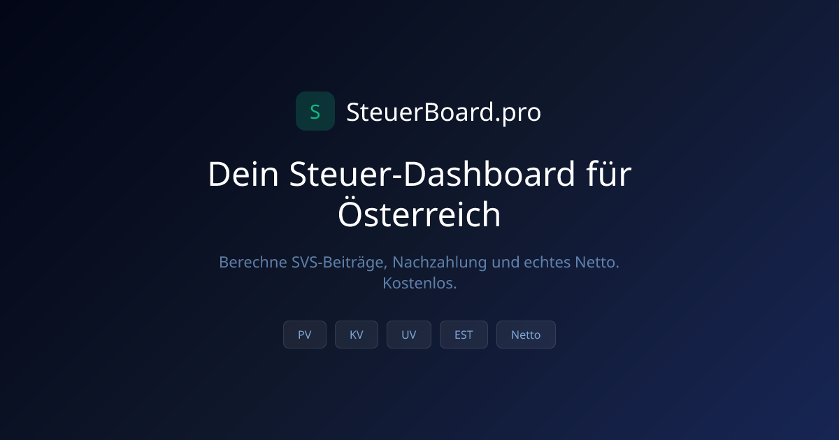 SteuerBoard.pro – Dein Steuer-Dashboard für Österreich